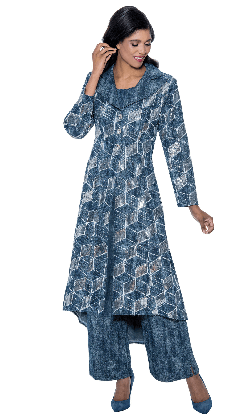 Devine Sport Denim Pant Suit 800143C-Blue – Church suits for less