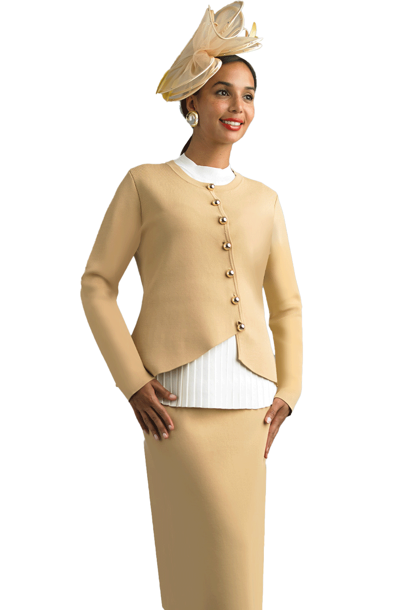 Lily And Taylor Suit 861-Gold/Ivory – Church suits for less