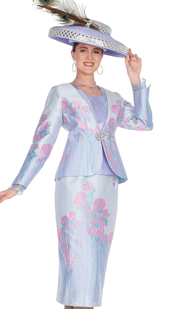 Elite Champagne Church Suit 5817C-Light Blue | Church suits for less