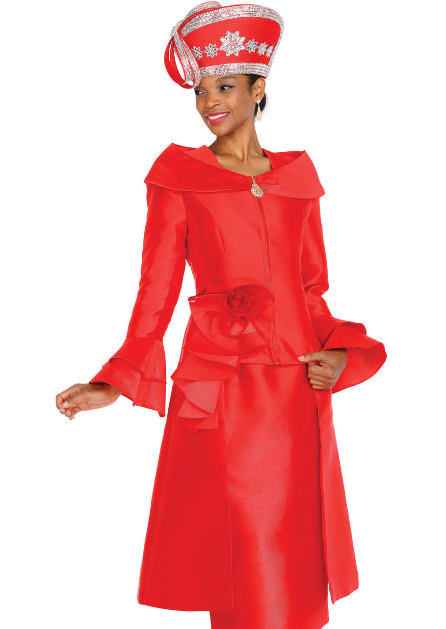 Champagne Italy Church Suit 6017-Red – Church suits for less