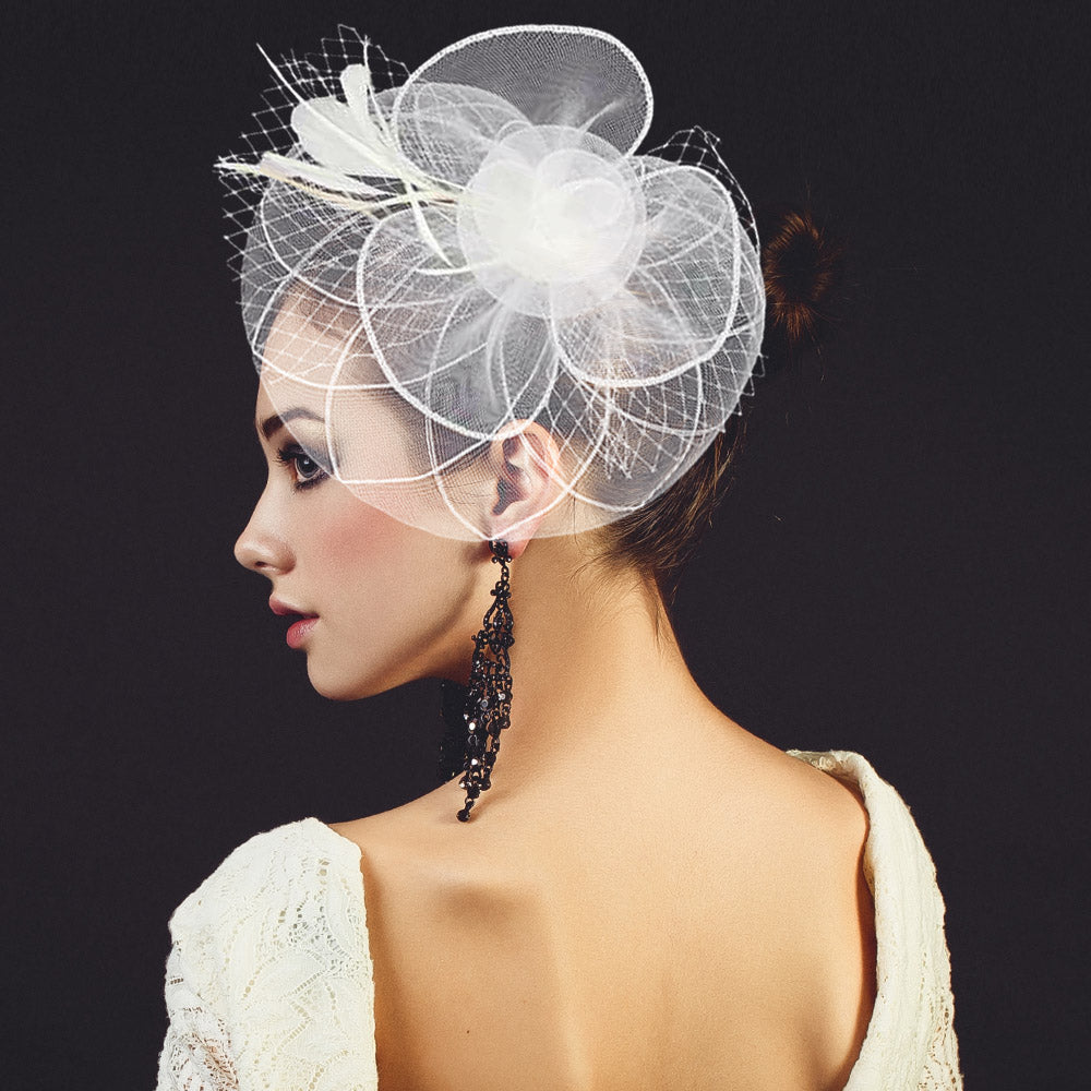 BDF Fascinator Hat 1542-White – Church suits for less