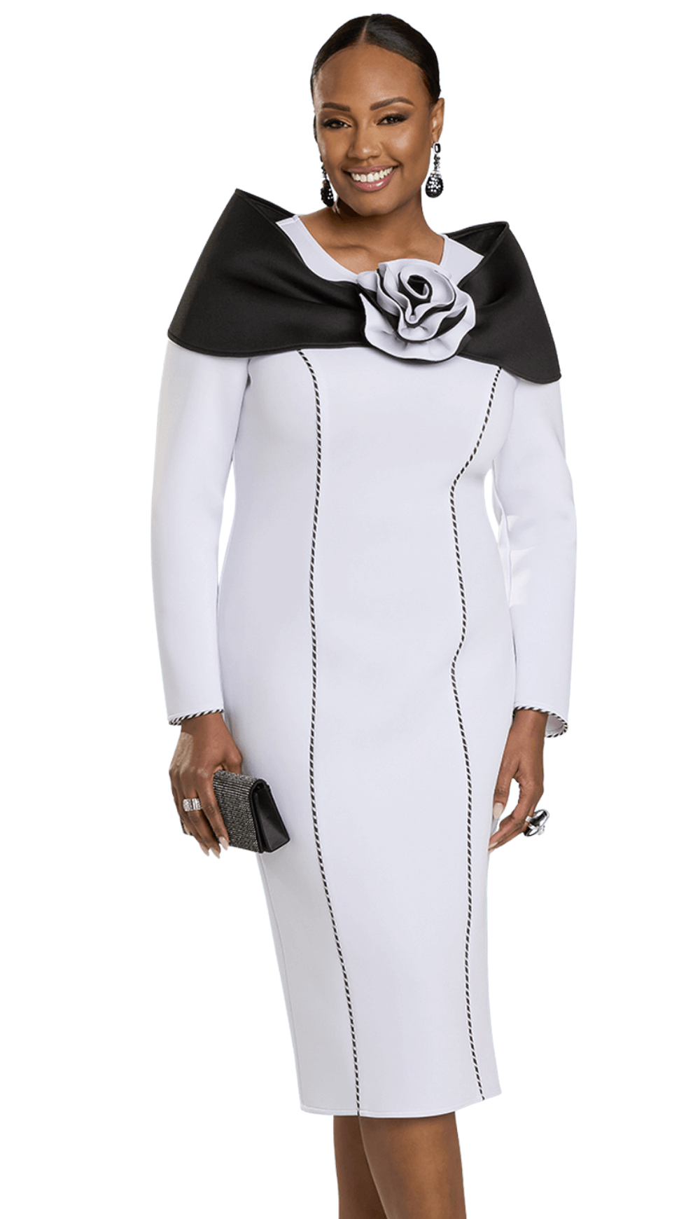 12189C-White black – Church suits for less