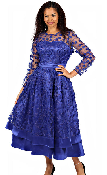 Diana Couture Dress 8467-Royal Blue | Church suits for less