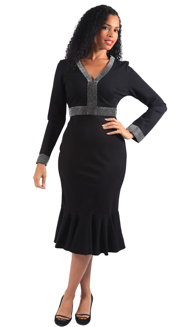 Diana Couture Dress 8652C-Black – Church suits for less