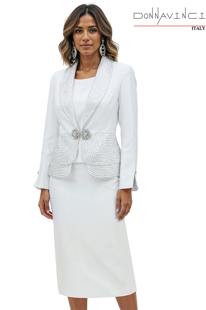 Donna Vinci Church Suit 12272-Pure White – Church suits for less