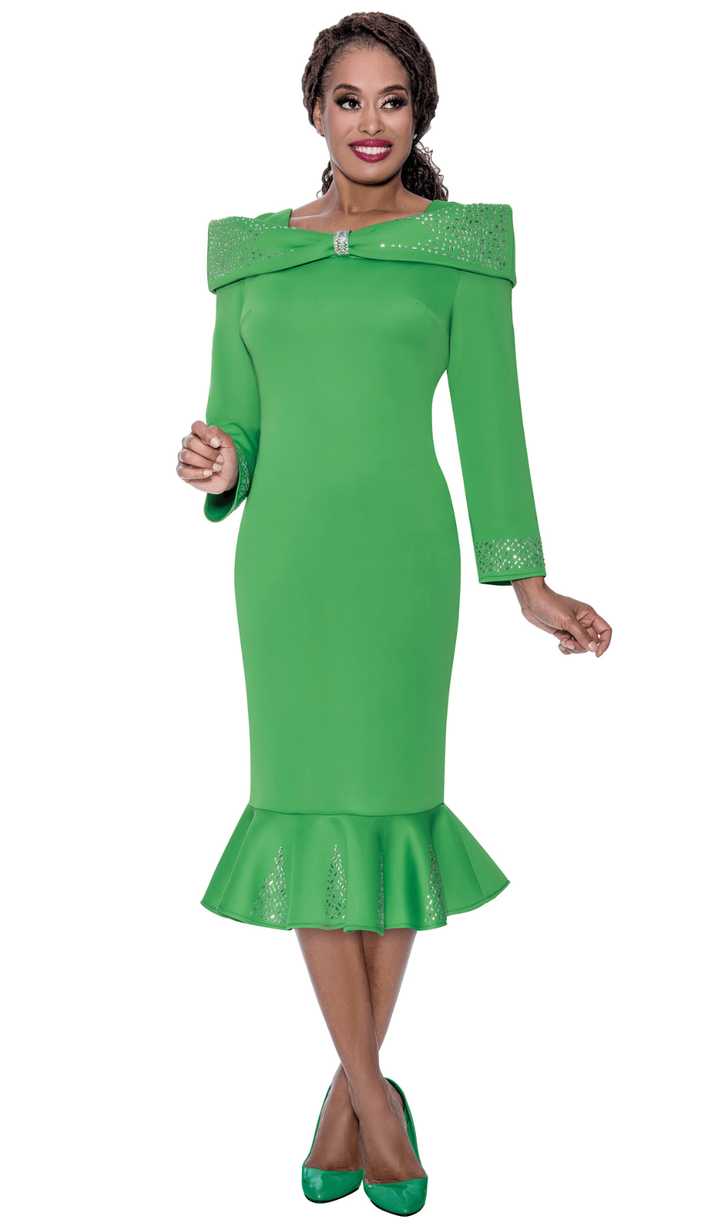 Church Dress By Nubiano 100101C-Paris Green – Church suits for less