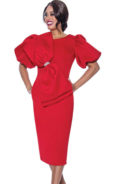 Church Dress By Nubiano 12351 - Red | Church suits for less