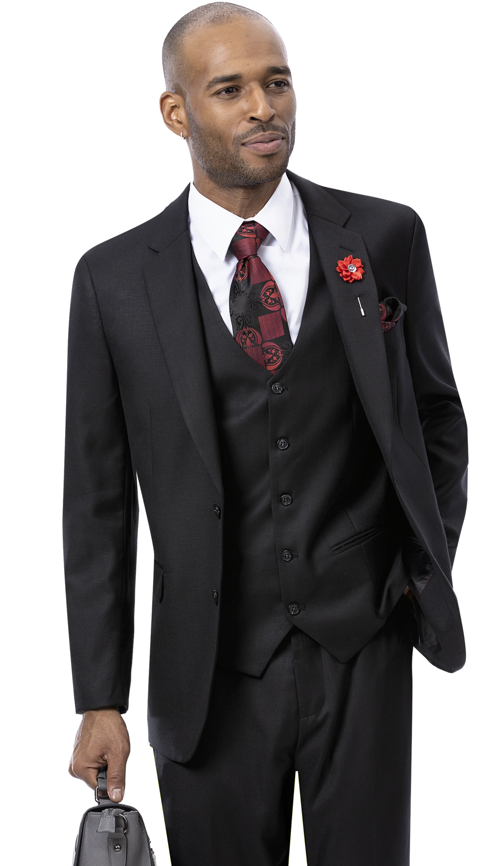 EJ Samuel Modern Fit Suit M18022 - Black – Church suits for less