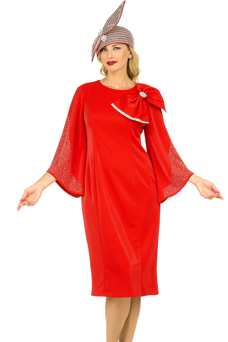 Giovanna Church Dress DP2445-Red – Church suits for less