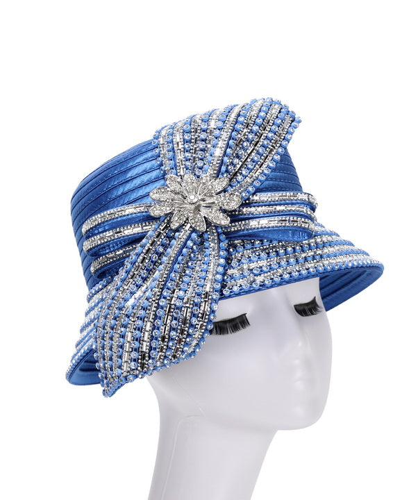 Royal Blue Women Church Hats Royal Blue Louise D.Patterson Couture By