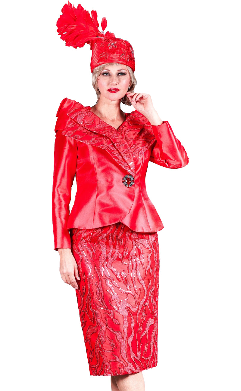 Giovanna Church Suit G1211-Red – Church suits for less