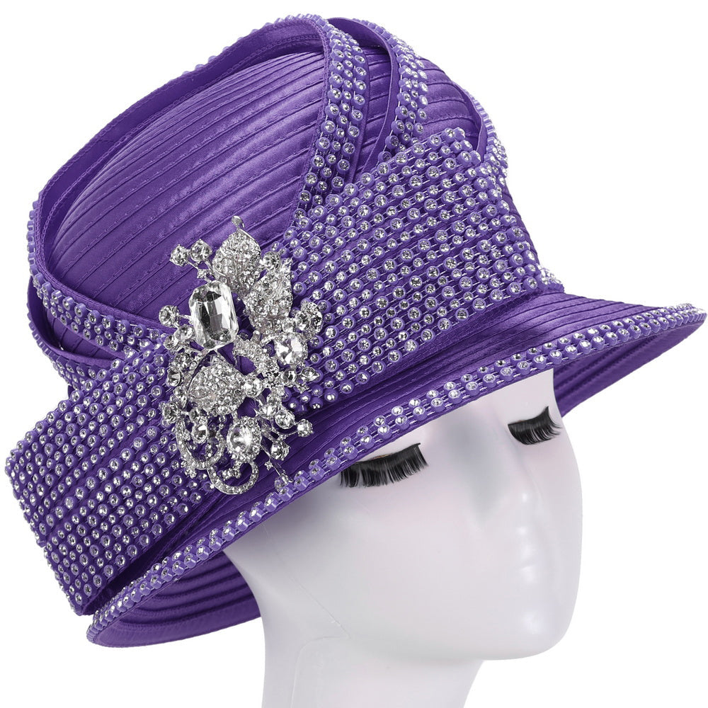 Giovanna Church Hat HR22129-Purple | Church suits for less
