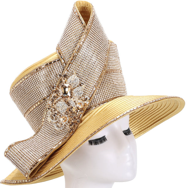 Giovanna Church Hat HR22140-Gold | Church suits for less