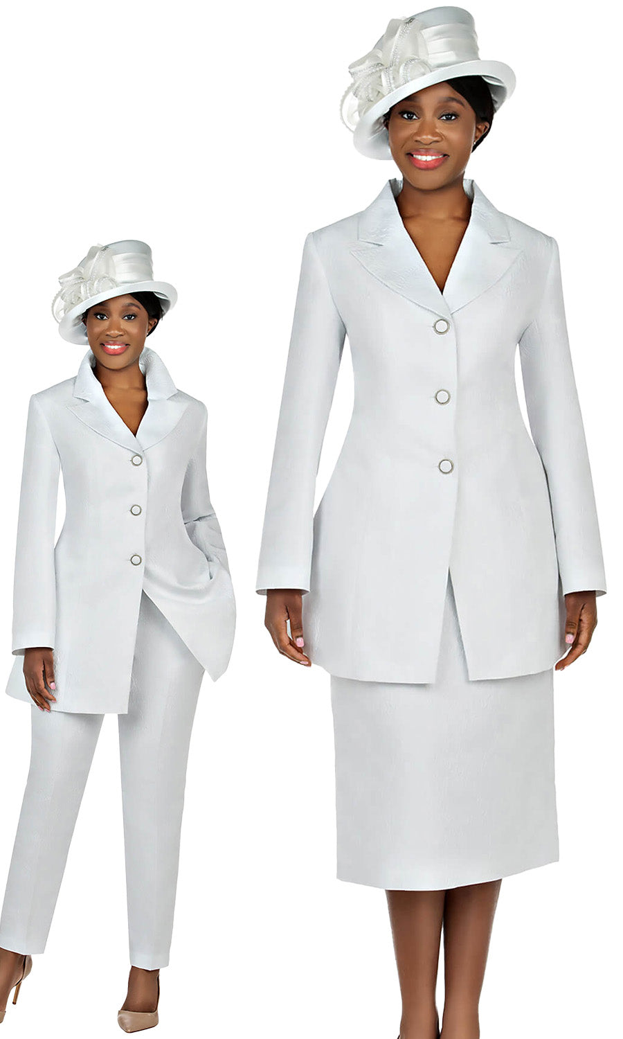 Giovanna Church Suit 0968-White | Church suits for less