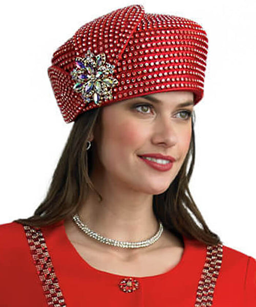 Lily and Taylor Hat H319 - Red | Church suits for less