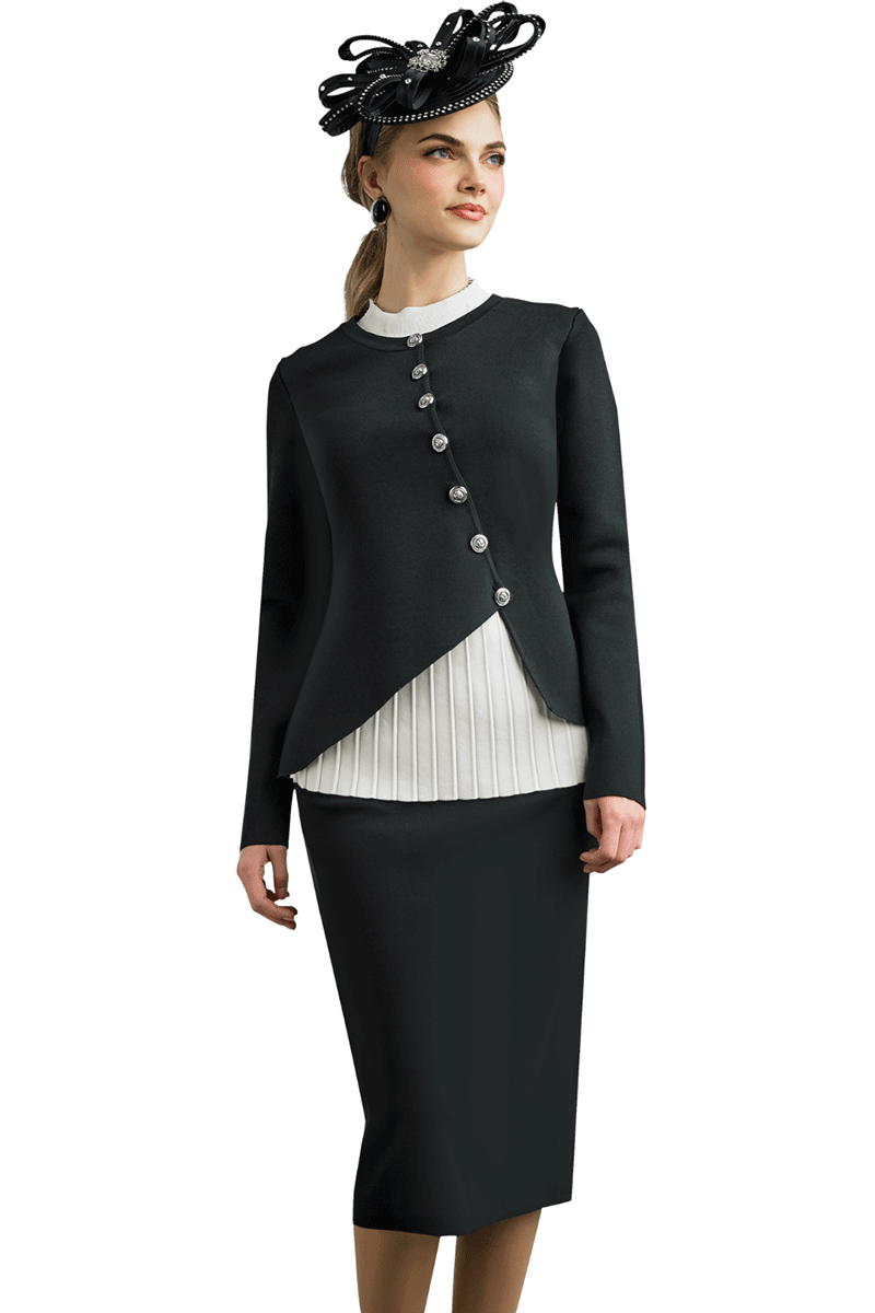 Lily And Taylor Suit 861-Black/Ivory – Church suits for less