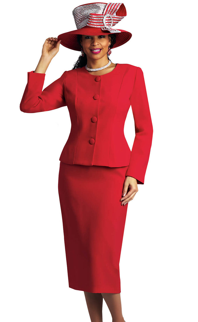 Lily And Taylor Suit 2920-Red | Church suits for less