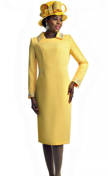 Lily And Taylor Dress 4879-Yellow | Church suits for less