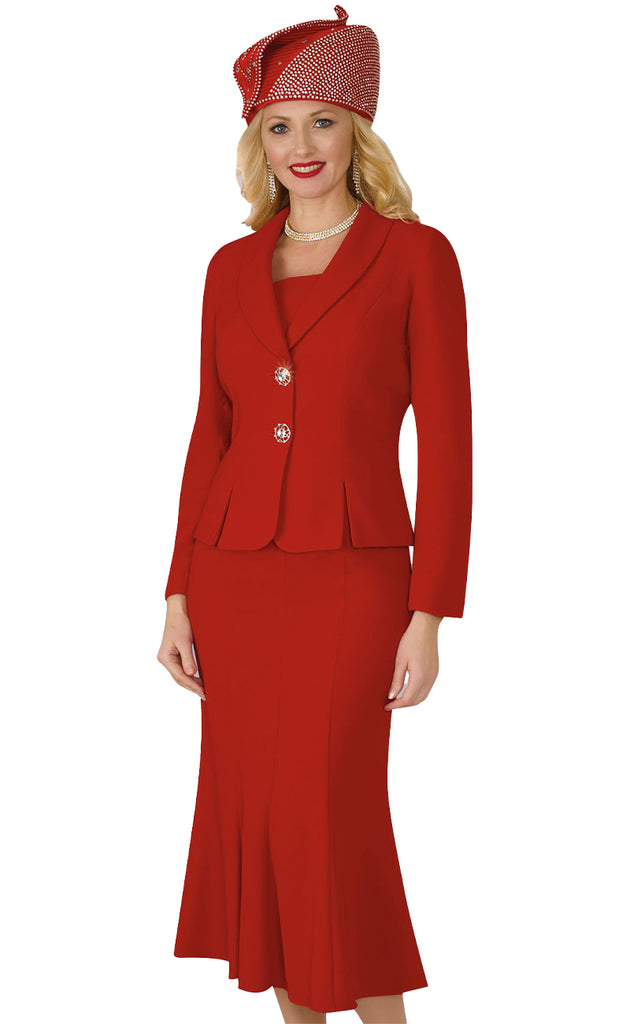 Lily And Taylor Suit 2834-Red | Church suits for less
