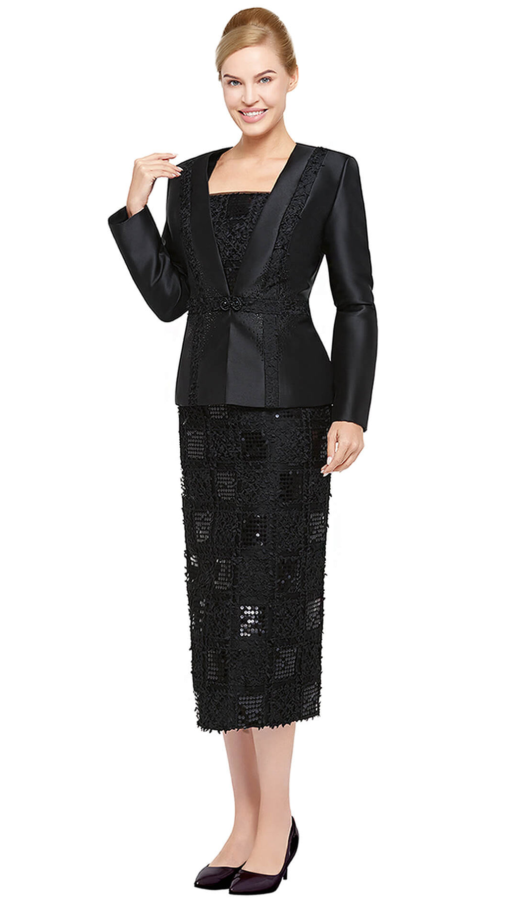 Nina Massini Church Suit 3109C-Black – Church suits for less
