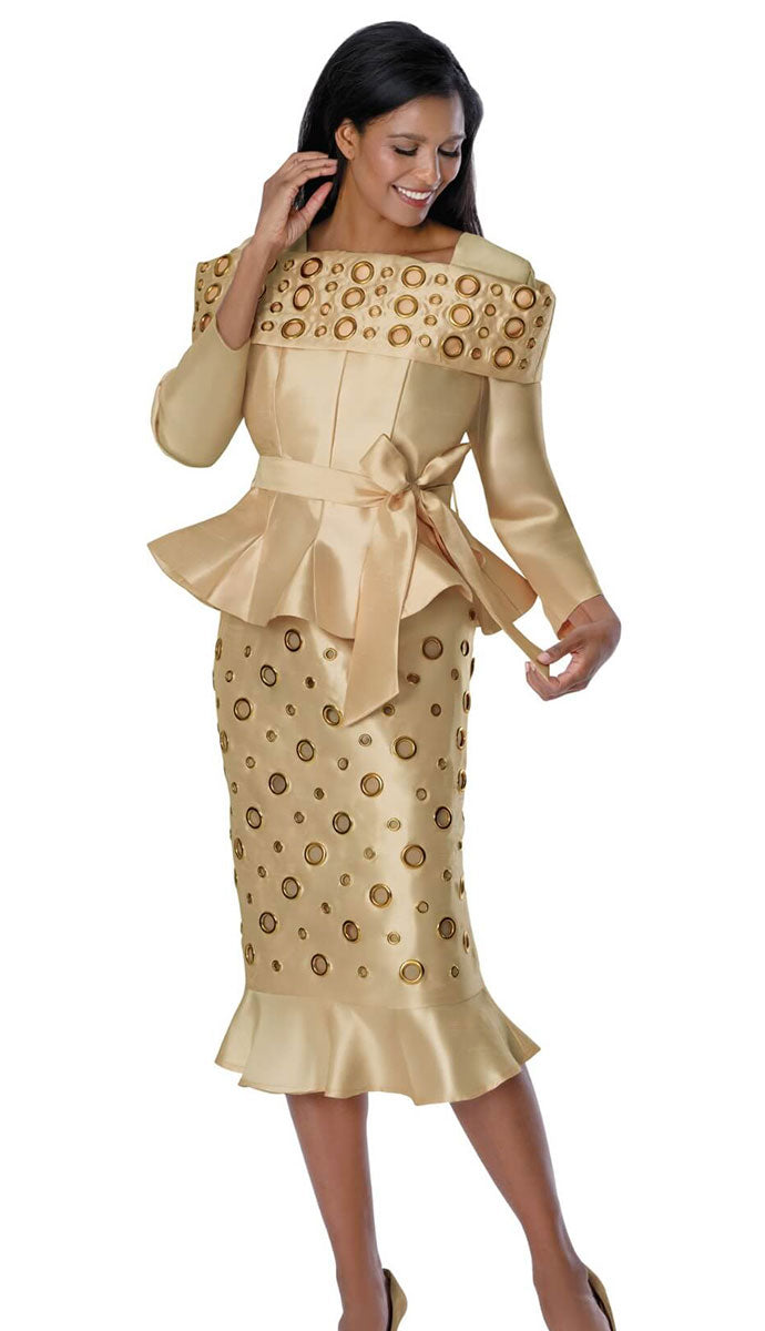 Elegant Women Church Suit 600932-Champagne – Church suits for less