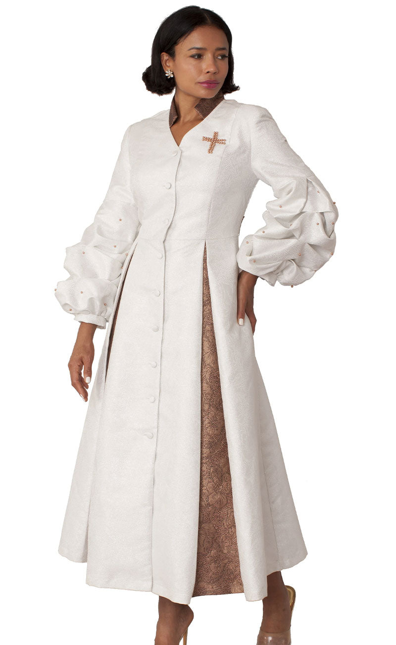 Tally Taylor Church Robe 4850-White/Gold – Church suits for less