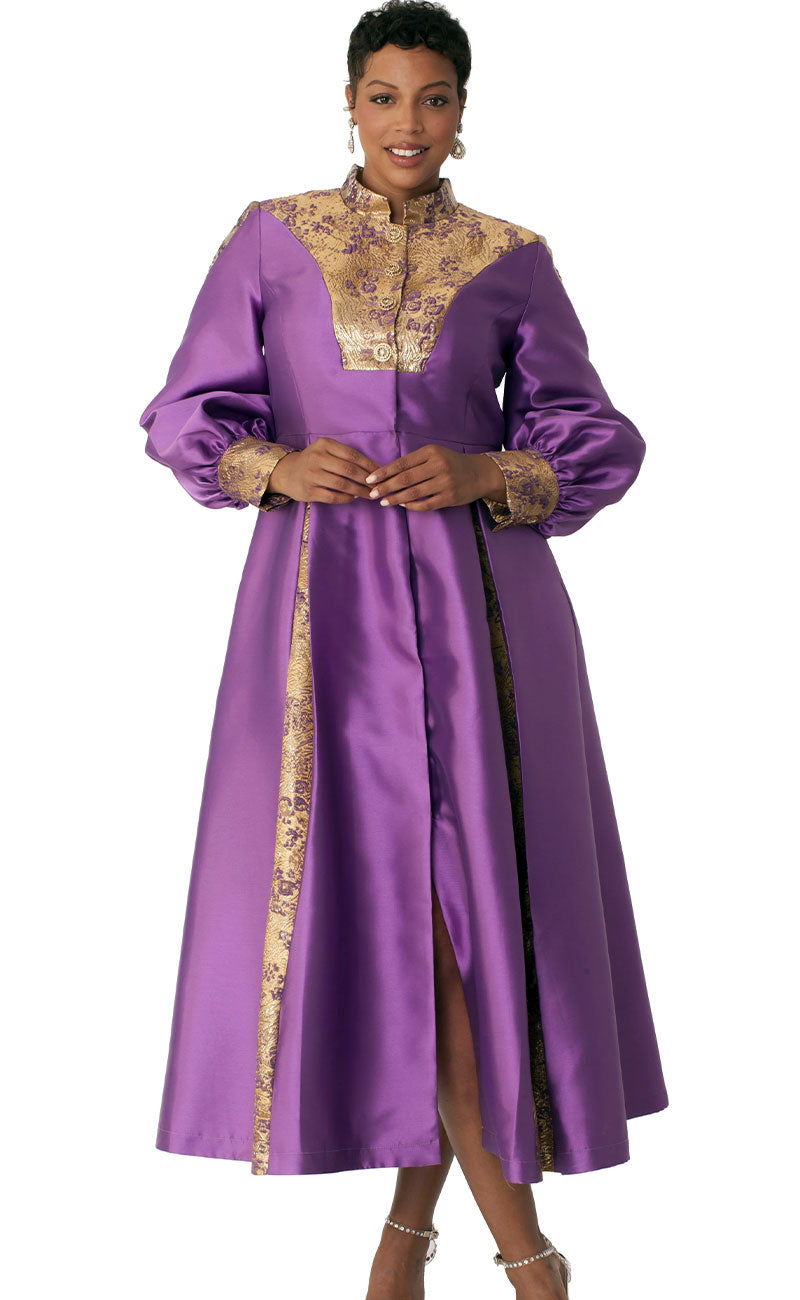 Tally Taylor Church Robe 4851-Purple/Gold – Church suits for less