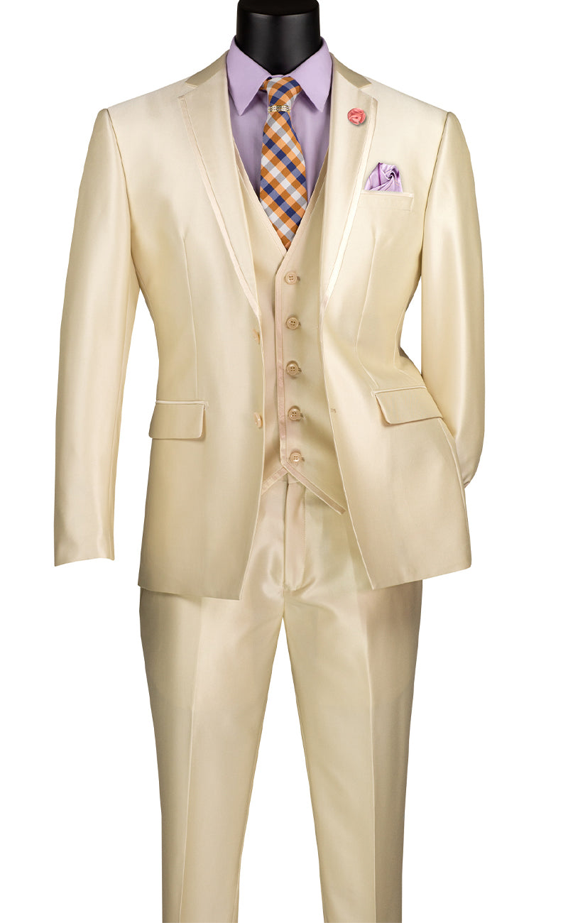 Vinci Men Suit SV2D-1 Champagne Beige | Church suits for less