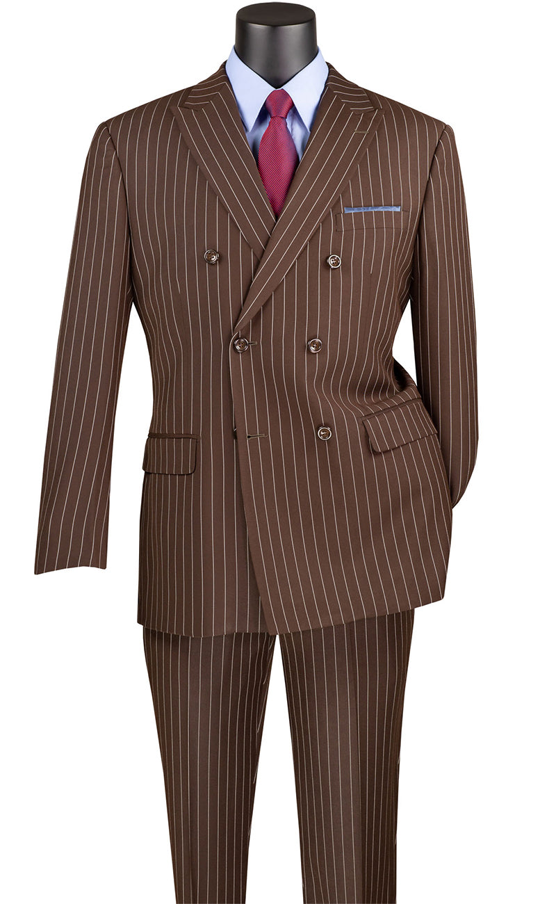 Double Breasted Men Suit DSS-4-Brown – Church suits for less