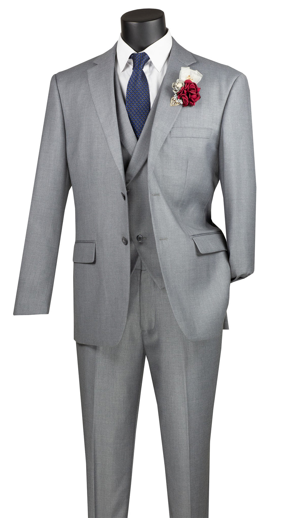 Vinci Suit MV2TRC-Light Grey | Church suits for less