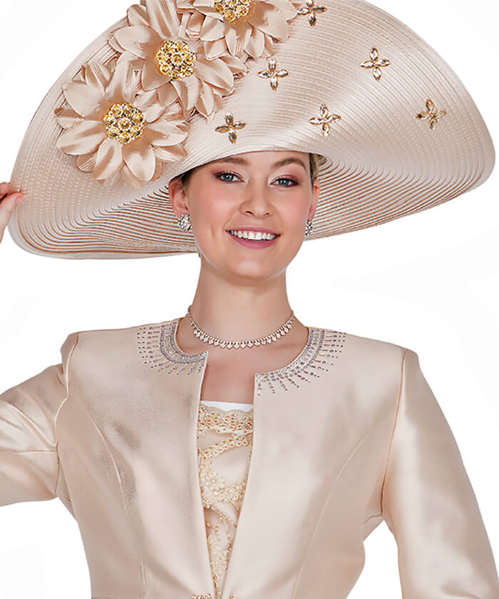 Champagne Italy Church Hat 6001 | Church suits for less