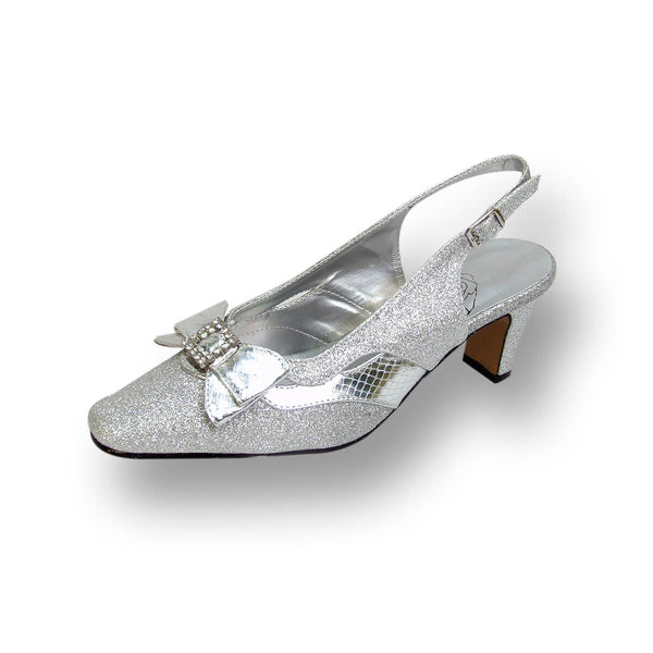 Women Church Shoes 786 Silver | Church suits for less