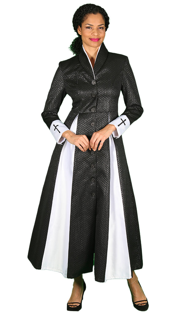 Diana Couture Church Robe 8556-Black/White | Church suits for less