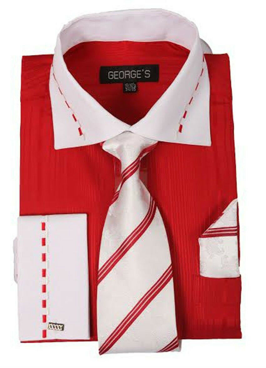 Milano Moda Dress Shirt AH621-Red – Church suits for less