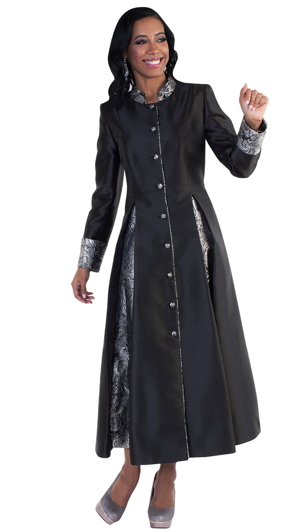 Tally Taylor Robe 4544C-Black/Silver – Church suits for less