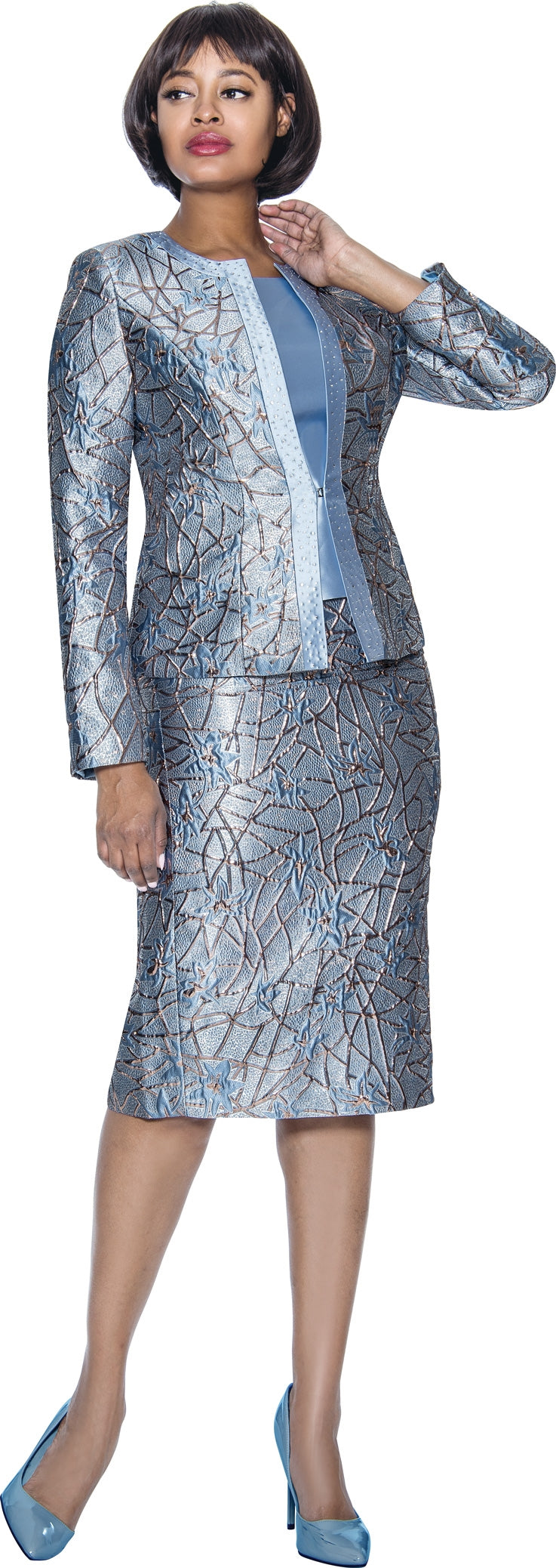 Terramina Church Suit 7028C-Blue | Church suits for less