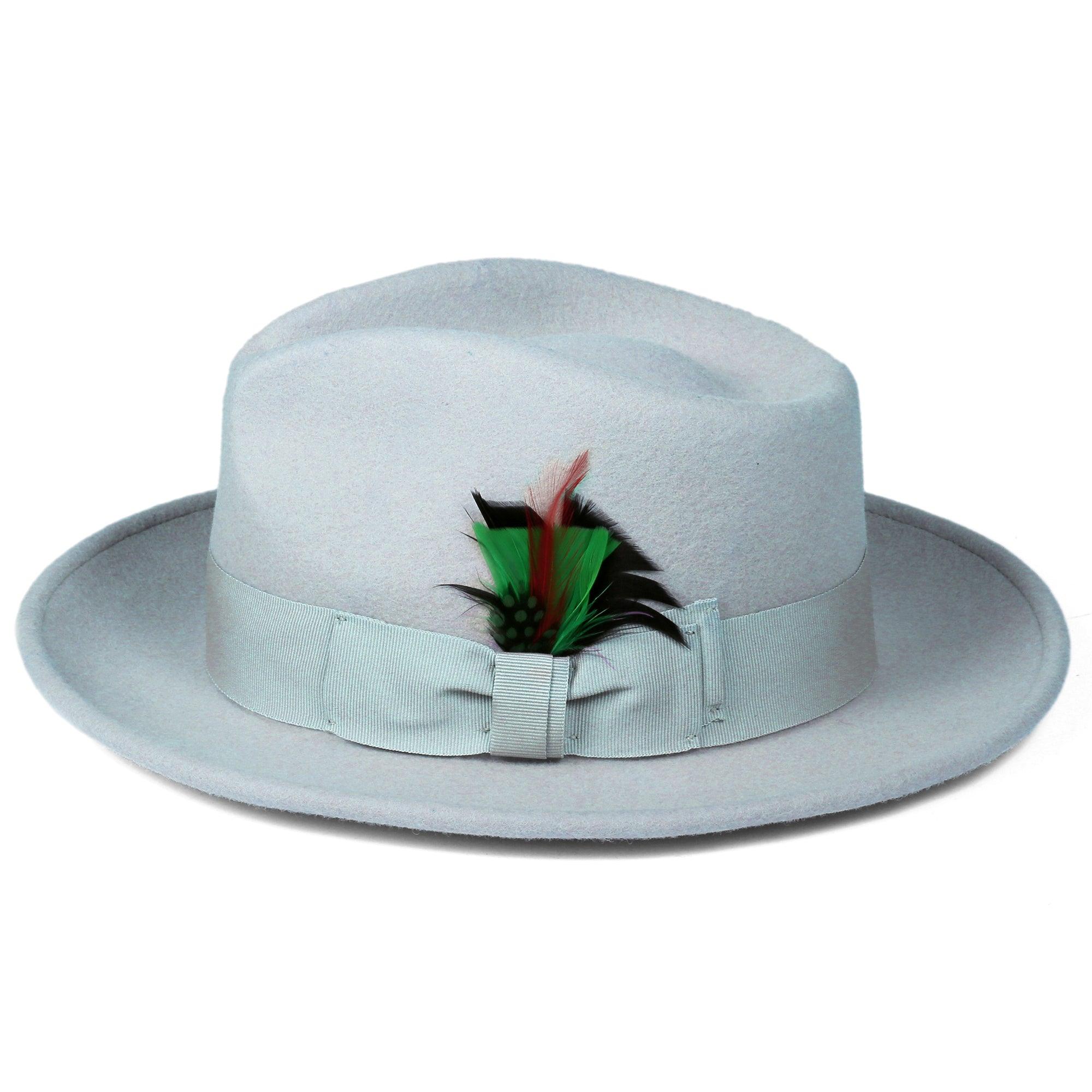 Men Crushable Fedora Hat - Sky Blue | Church suits for less
